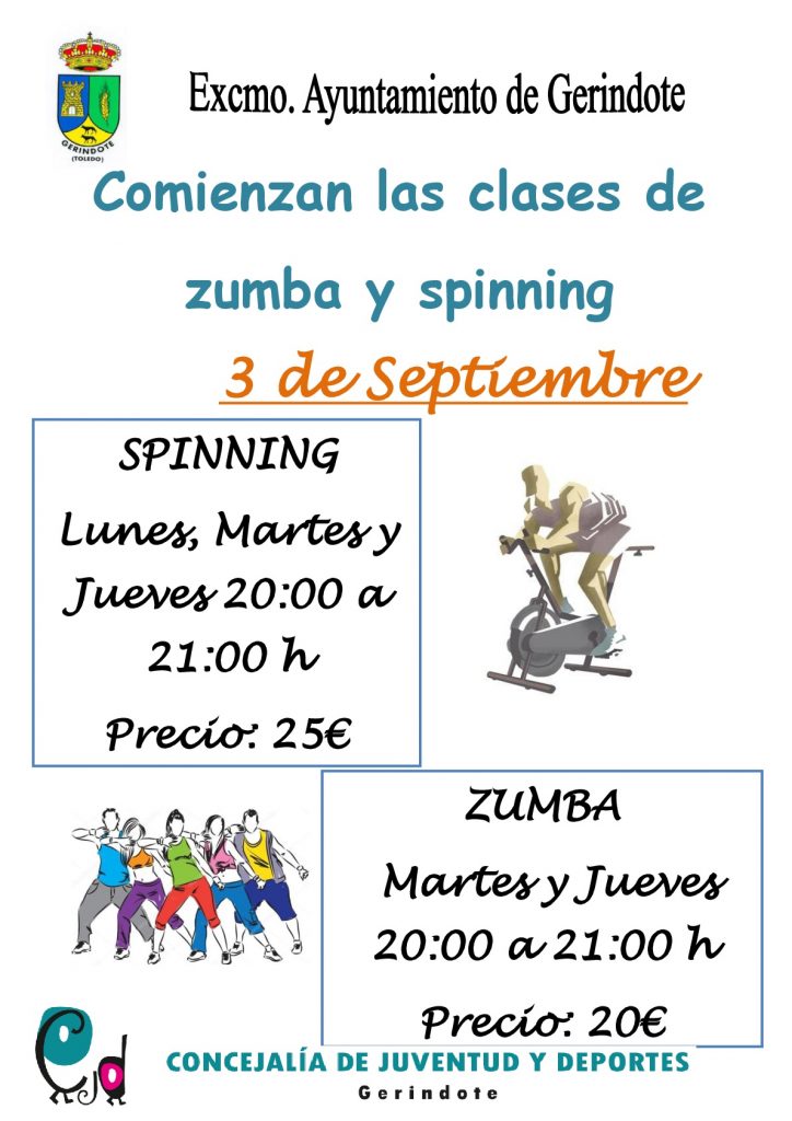 HORARIO DE LAS CLASES DE ZUMBA Y SPINNING – Excelentísimo Ayuntamiento ...